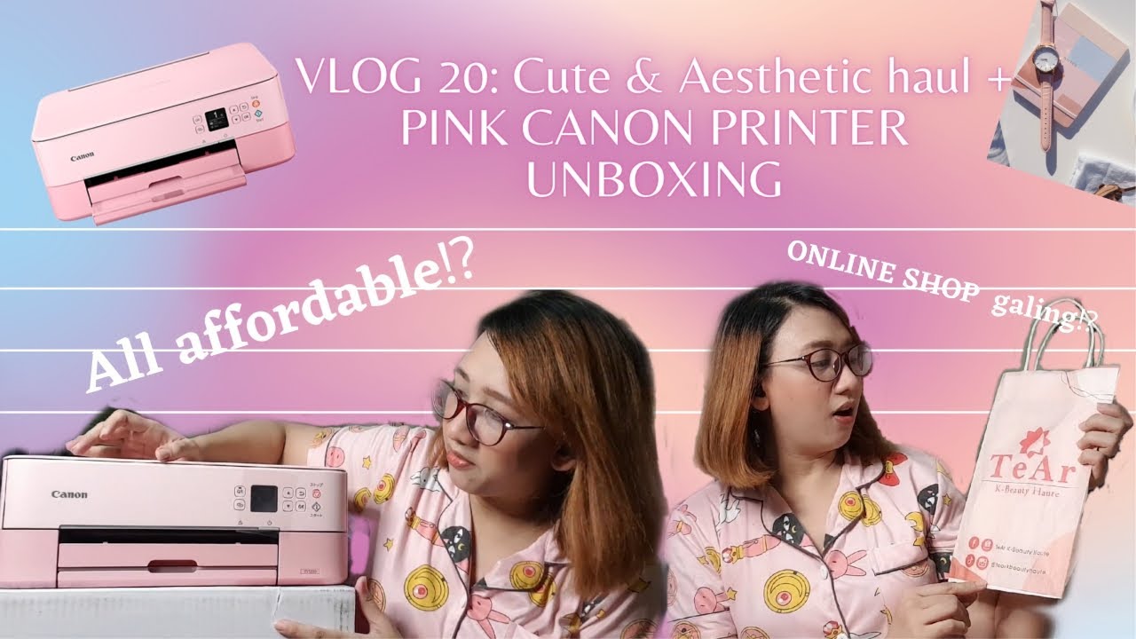 VLOG 20: CUTE & AESTHETIC HAUL + PINK CANON PRINTER UNBOXING - YouTube