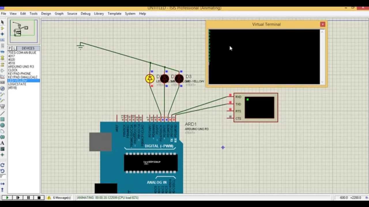 Ligando Led Com Monitor Serial Proteus Youtube