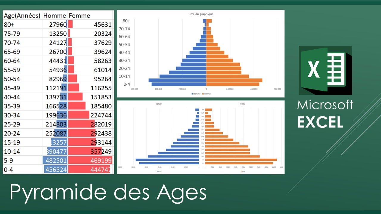 Comment Réaliser Une Pyramide Des Ages Dans Excel Youtube