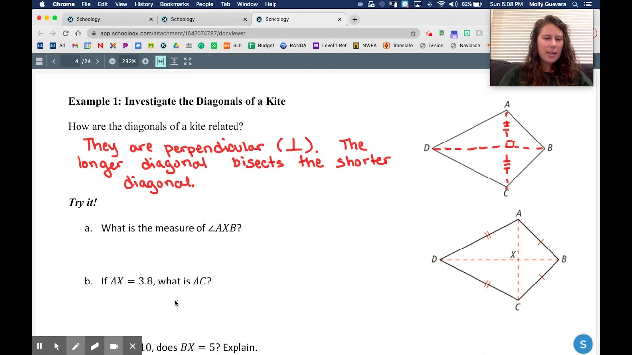 Geometry. Lesson 6-2: Kites and Trapezoids - YouTube