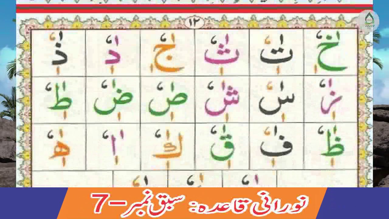 Noorani Qaida Lesson-7 | by Mufti Matti Ullah - YouTube