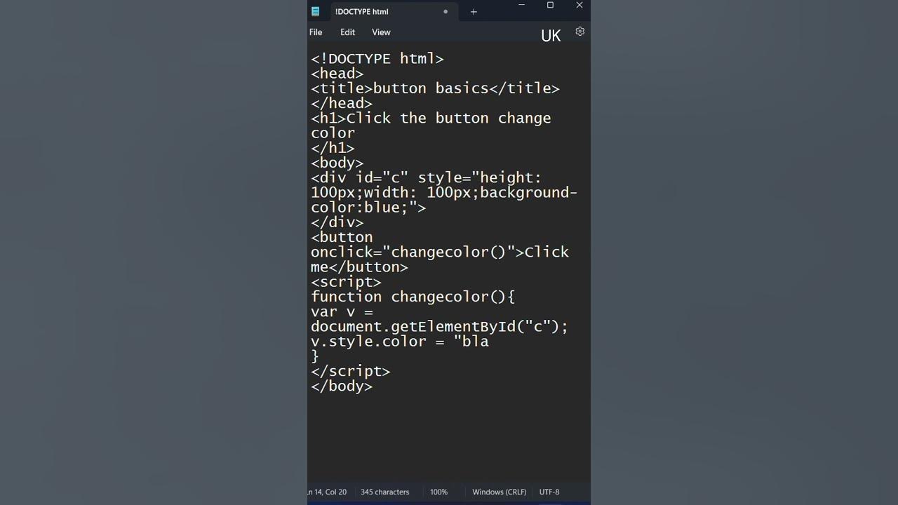 Button Basics in HTML | Create Button in html tutorial #html - YouTube