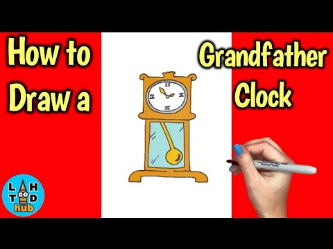 How to Draw a Grandfather Clock | Art lesson - YouTube