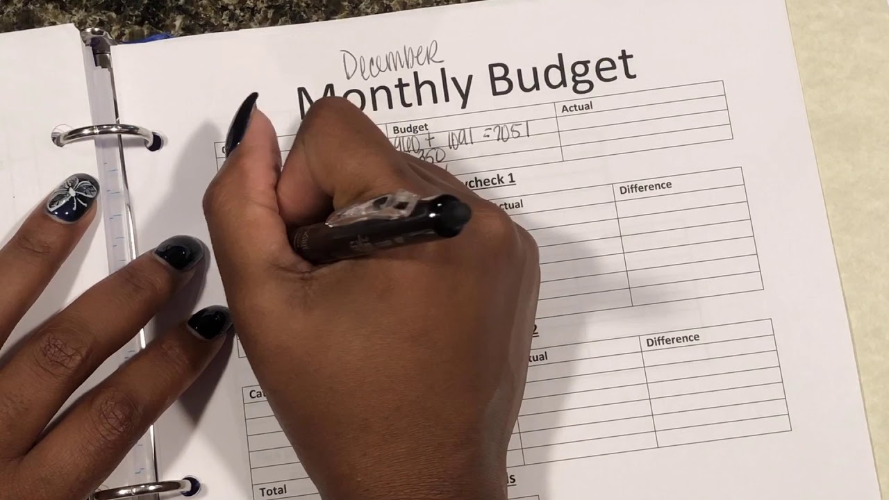 December 2019 Monthly Budget - YouTube