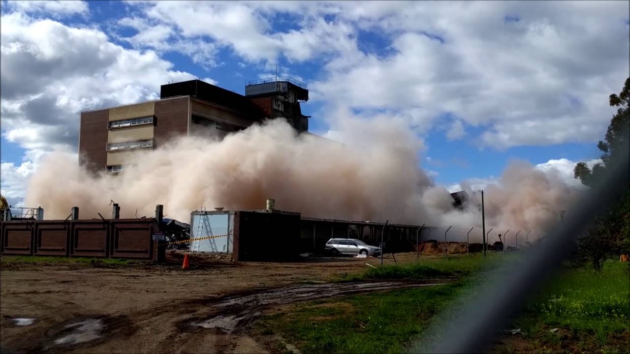 Old Northam Hospital Demolition - Controlled Collapse (stage one) - YouTube