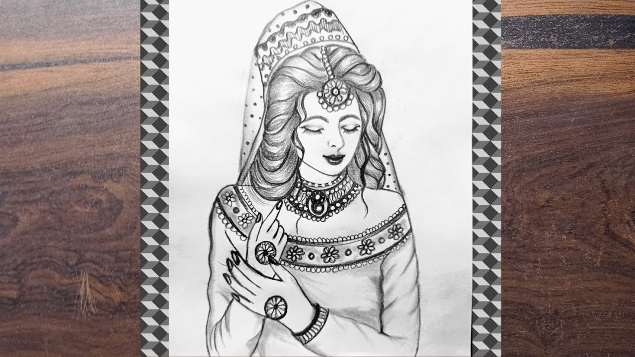 How to draw a Bride girl / pencil drawing / sketching / easy drawing ...