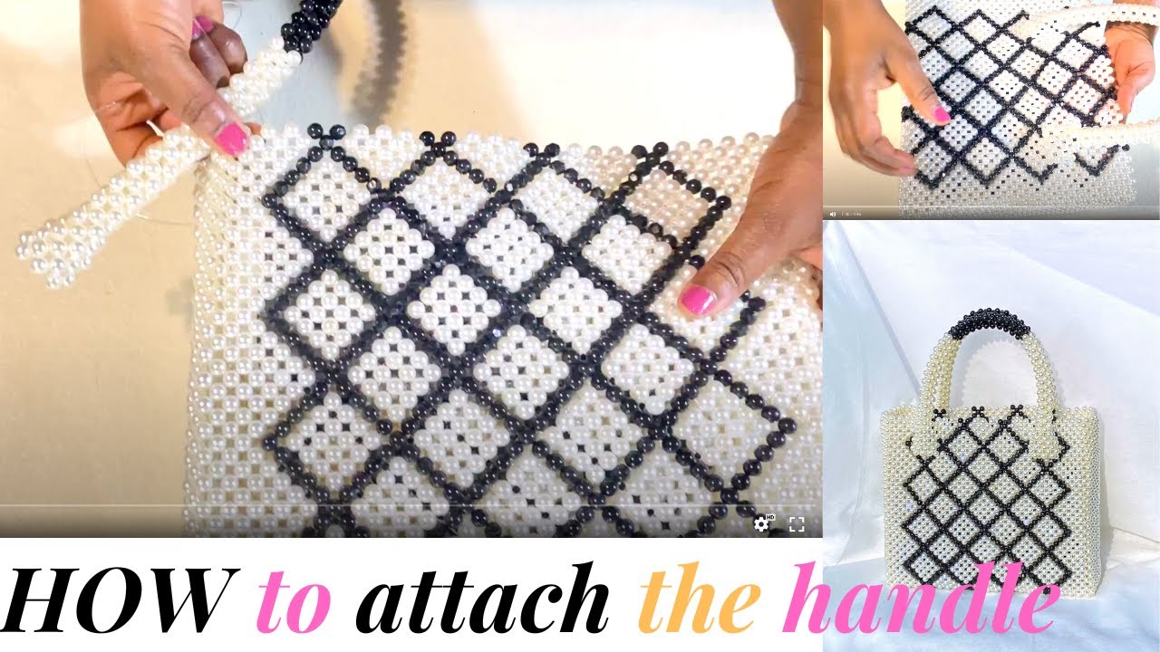 HOW TO ATTACH A BEADED BAG HANDLE TO THE BAG//HOW TO HOOK A HANDLE TO A ...