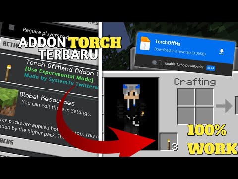 ADDON TORCH TANGAN KIRI TERBARU || minecraft pe 1.21++🔥🔥 - YouTube