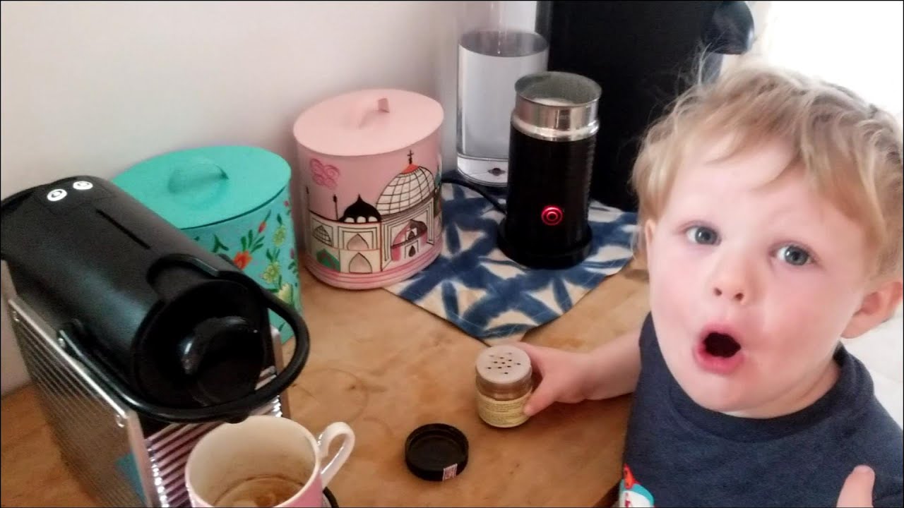 Kid Makes Nespresso Espresso! Harrison makes an espresso for mama by ...