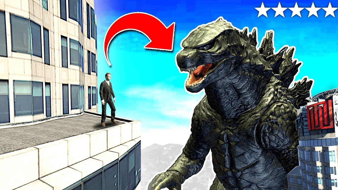GODZILLA INVADES The CITY And DESTROYS THE WORLD - GTA 5 Mods Funny ...