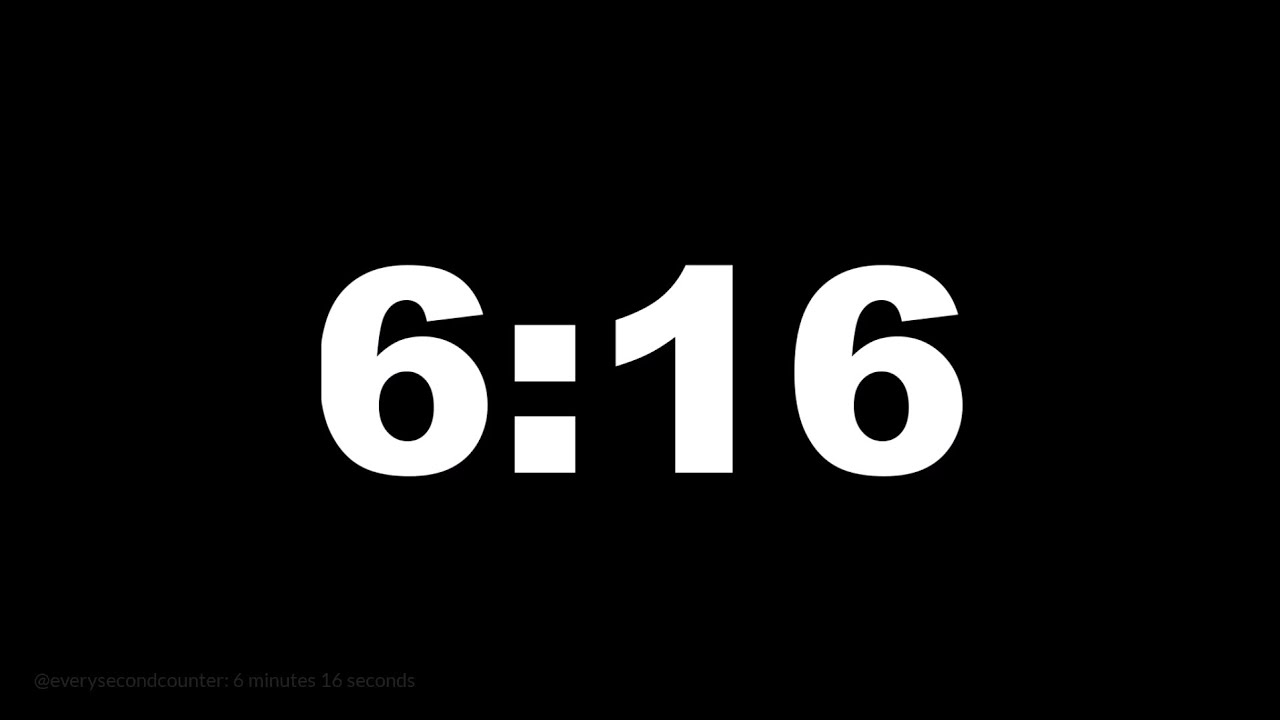 6 minutes 16 seconds [376 secs] clock timer countdown || Alarm Focus ...