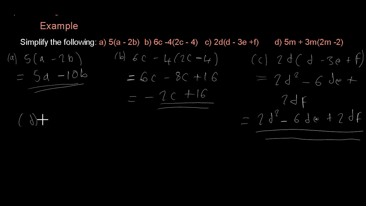 Expanding and simplifying algebraic expressions - YouTube