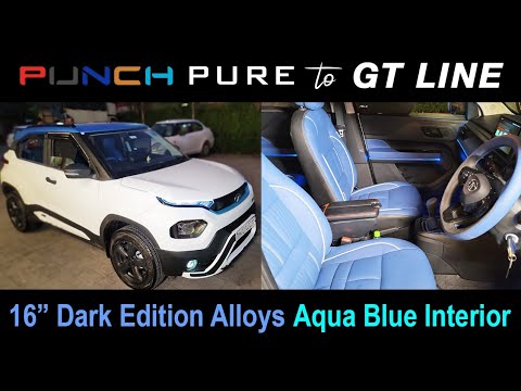TATA PUNCH PURE MODIFIED TO GT LINE WITH DARK EDITION ALLOYS & AQUA ...