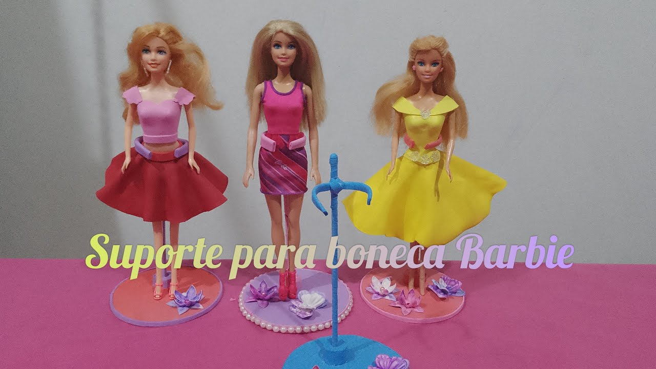 Como fazer suporte para boneca Barbie - YouTube