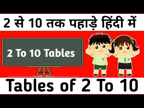Pahade 2 se 10 tak |पहाड़े 2 से 10 तक| Tables in hindi, multiplication ...