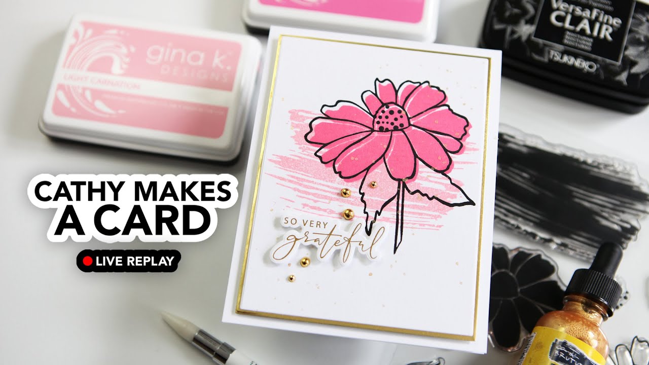 Cathy Makes a Card featuring simple two-step stamping - YouTube