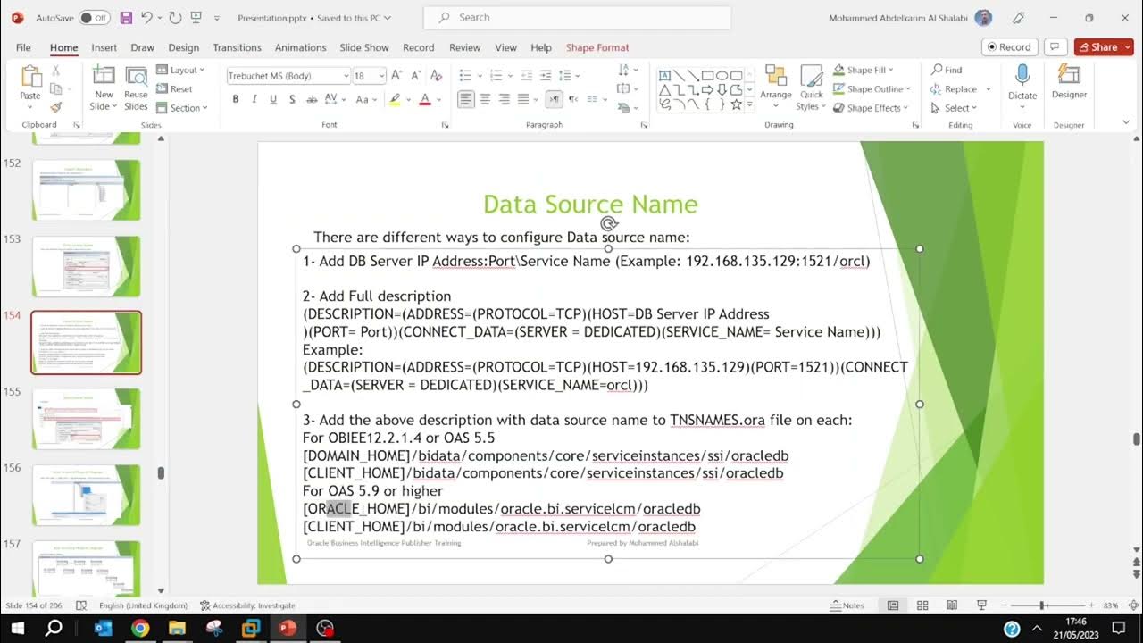 Creating Oracle BI Repository RPD #OAS 3 - Data Source Name configuration - YouTube