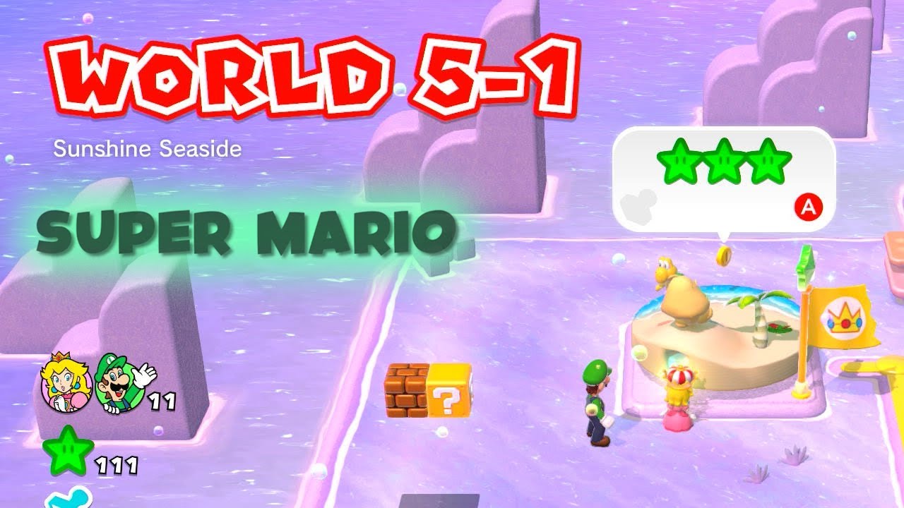 5-1 Super Mario 3D World: Splashing Through Sunshine Seaside! - YouTube