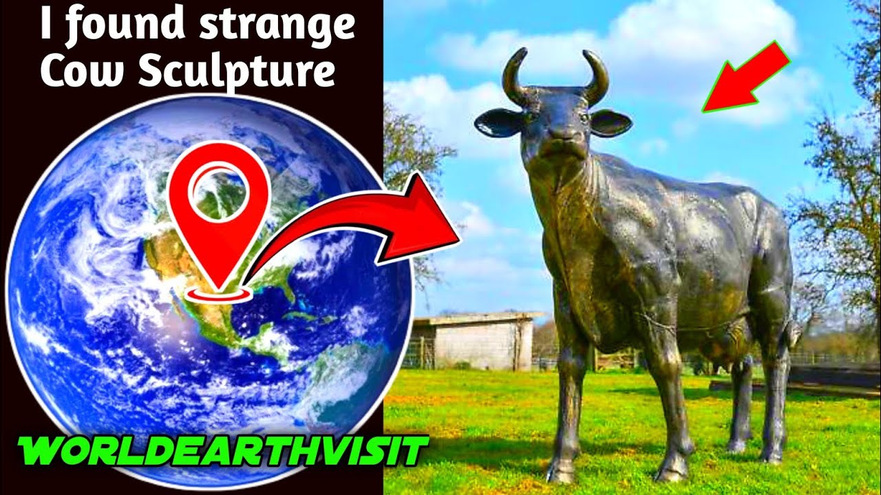 I found a strange cow sculpture in real life on google earth 🌎 #viral # ...