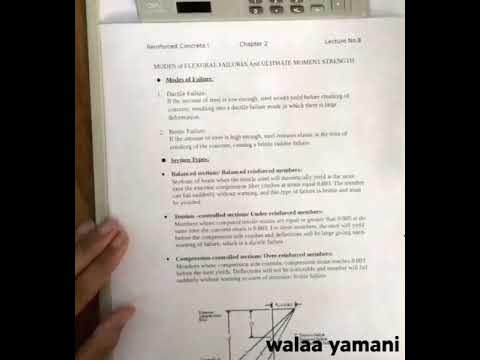 Lecture 8 part 1: Modes of Flexural Failure المحاضرة الثامنة: أنواع الفشل في العناصر الإنشائية ...