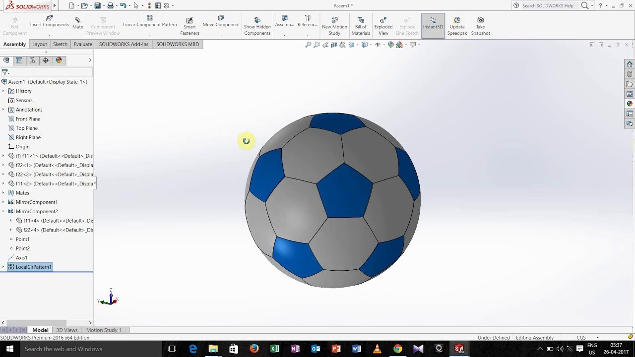 Football In Solid Works - YouTube