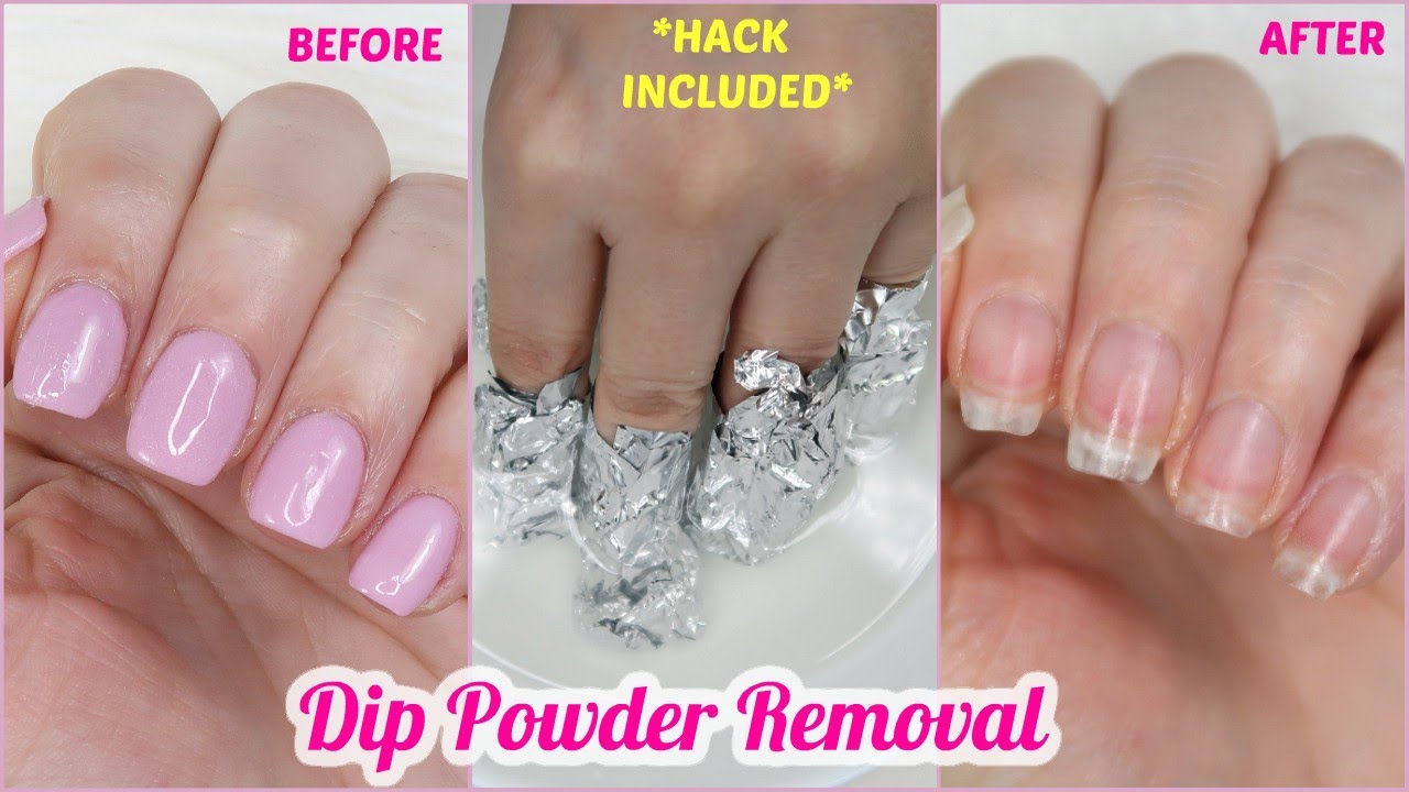 Dip Powder Removal At Home (without using an e-file) - YouTube