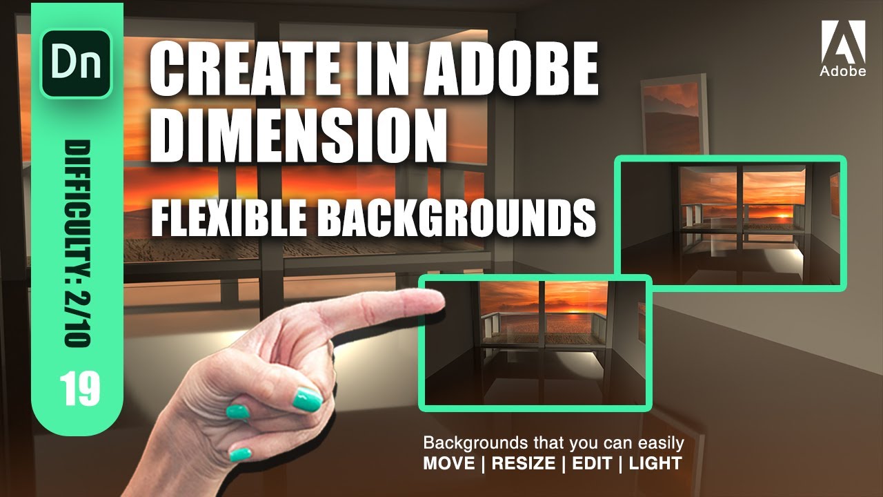 19 || FLEXIBLE BACKGROUNDS || LEARN ADOBE DIMENSION || How to create ...