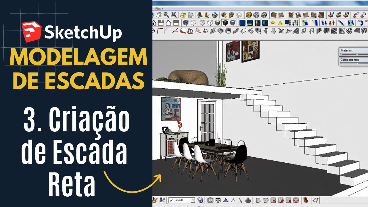 Criação de Escada Reta com Sketchup: O Guia Completo - YouTube