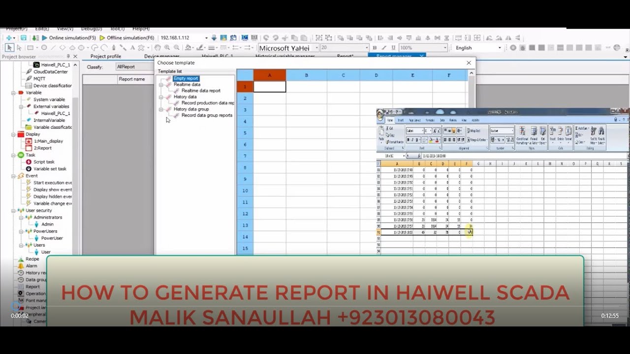 How To Generate Report In Haiwell Scada Youtube