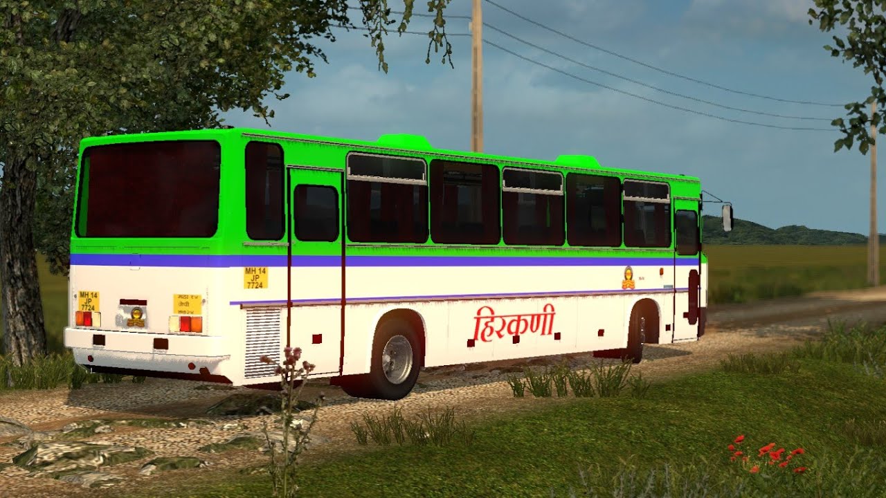 Hirkani Bus driving | #2 | Euro truck simulator 2 | ETS2 | MSRTC bus ...