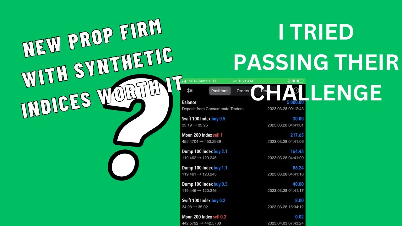 TRADING SYNTHETIC INDICES ON NEW PROP FIRM/ CONSUMMATE TRADERS - YouTube