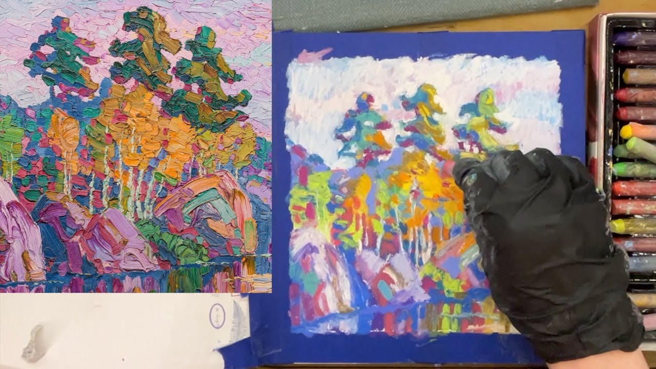 Oil Pastel Landscape Master Study Birger Sandzen - YouTube