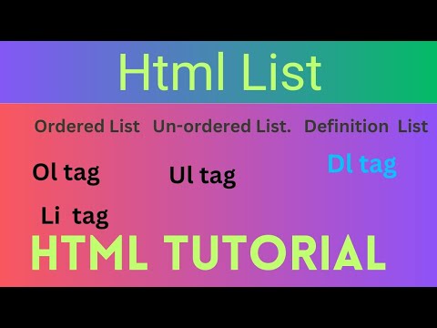 html list | (ordered list,unordered list, definition list) web development tutorial - YouTube