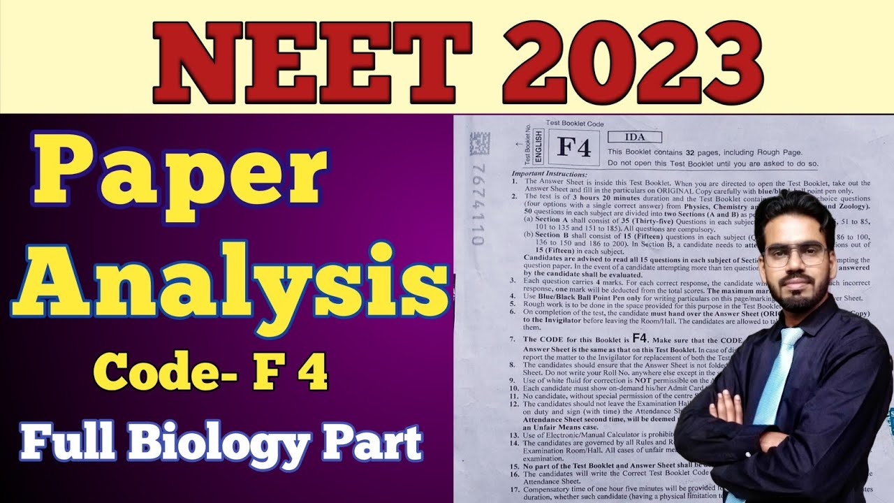 NEET 2023 Paper Solution | NEET 2023 Answer Keys| Code F-4 - YouTube