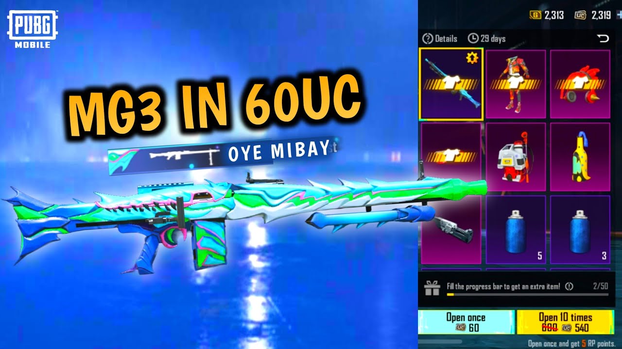 MG3 IN 60UC ONLY 🔥| MG3 CRATE OPENING LVL 4 - YouTube