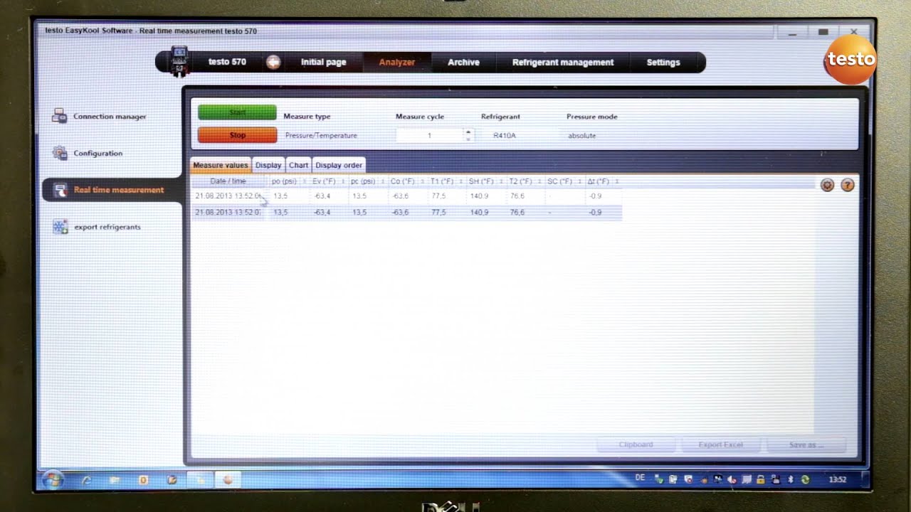Digital manifold testo 570: Using the PC-software EasyKool (8/8) | Be ...