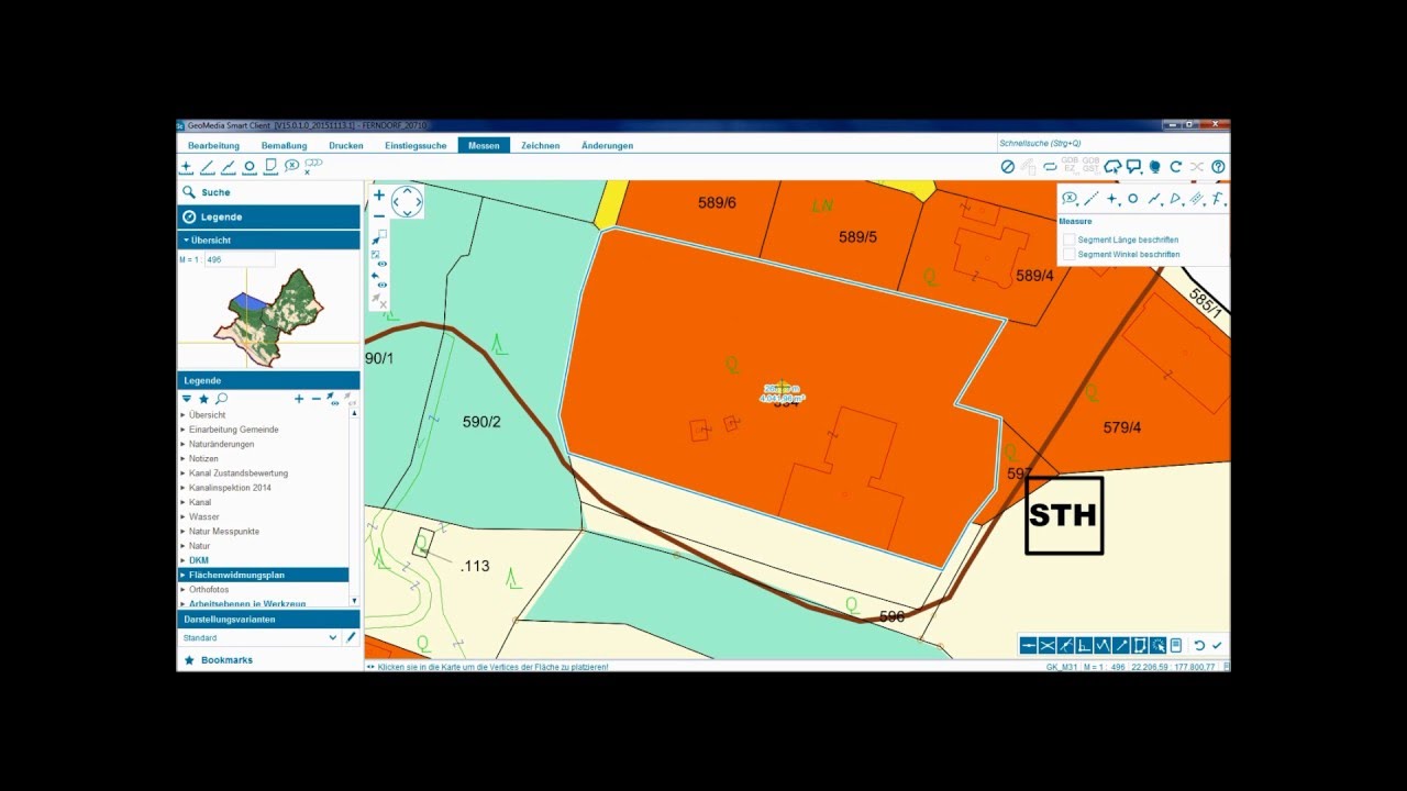 GeoMedia Smart Client Messen und Bemaßungen - YouTube