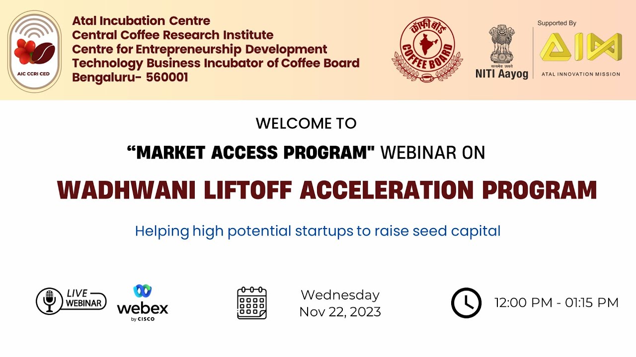 WEBINAR ON "WADHWANI LIFTOFF ACCELERATION PROGRAM" - YouTube