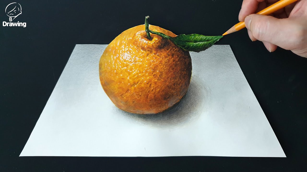 How to draw 3D Art - Drawing Orange [오렌지 그림그리기] - YouTube