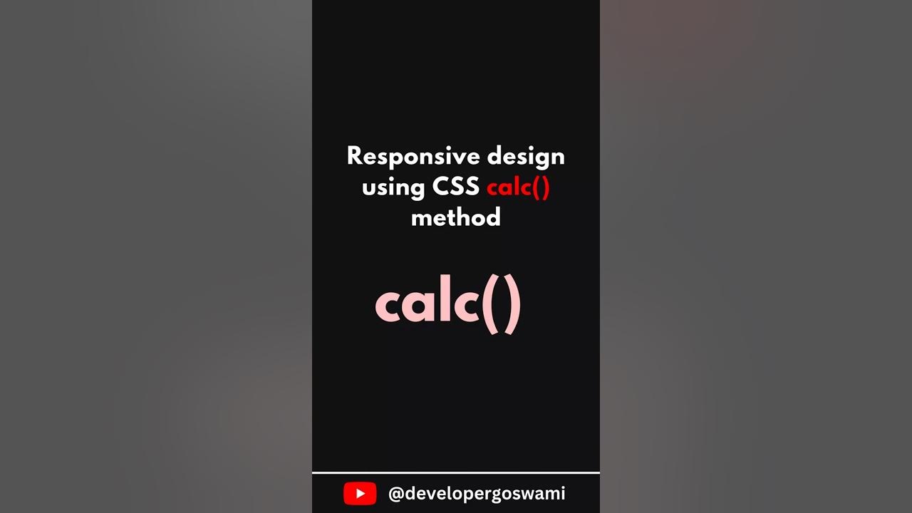 How to use calc() method in css? - YouTube