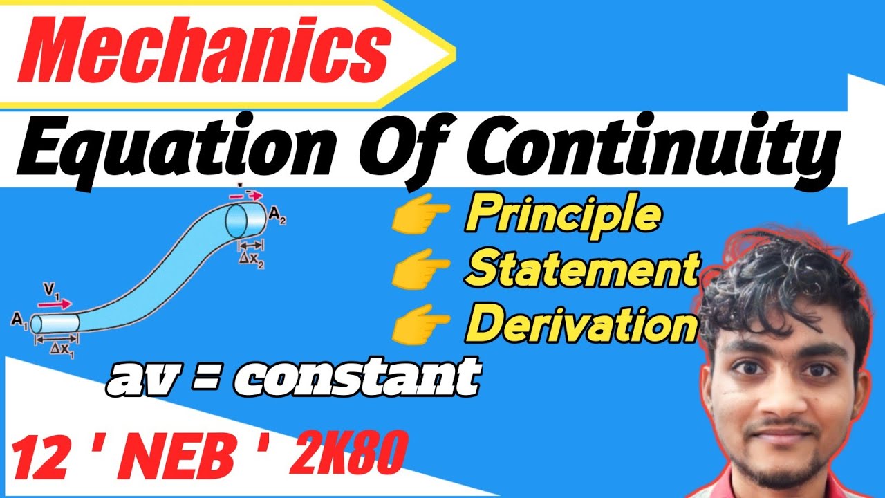 Equation Of Continuity | Principle |Statement | Derivation | Numericals ...