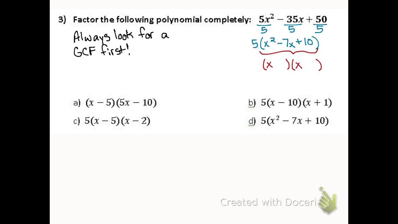 Prep for College Algebra Chapter 5 Practice Test #3 - YouTube