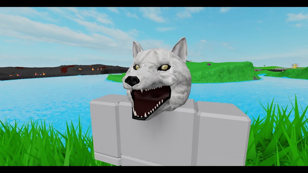 Roblox White Wolf Full Head Animal - YouTube