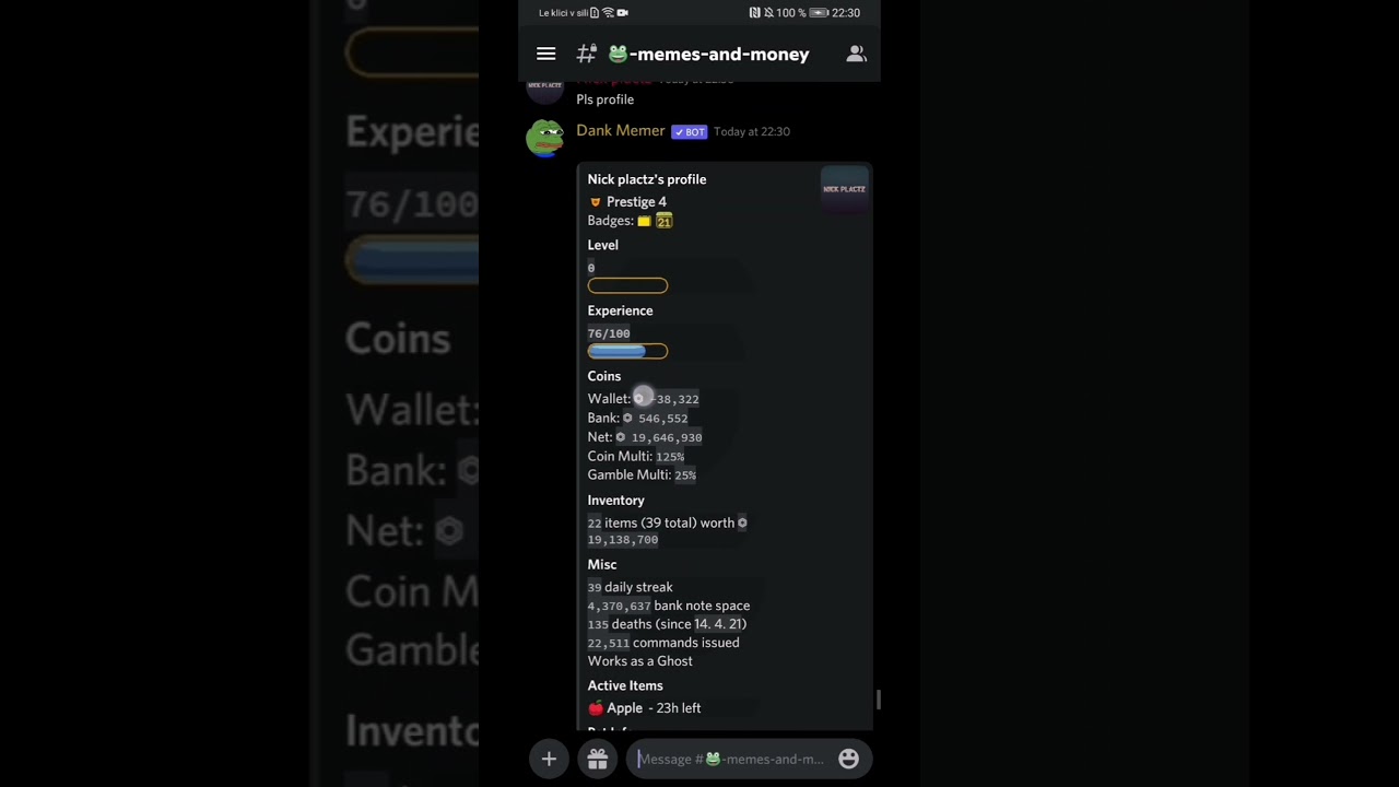 Dank Memer negative coins - YouTube
