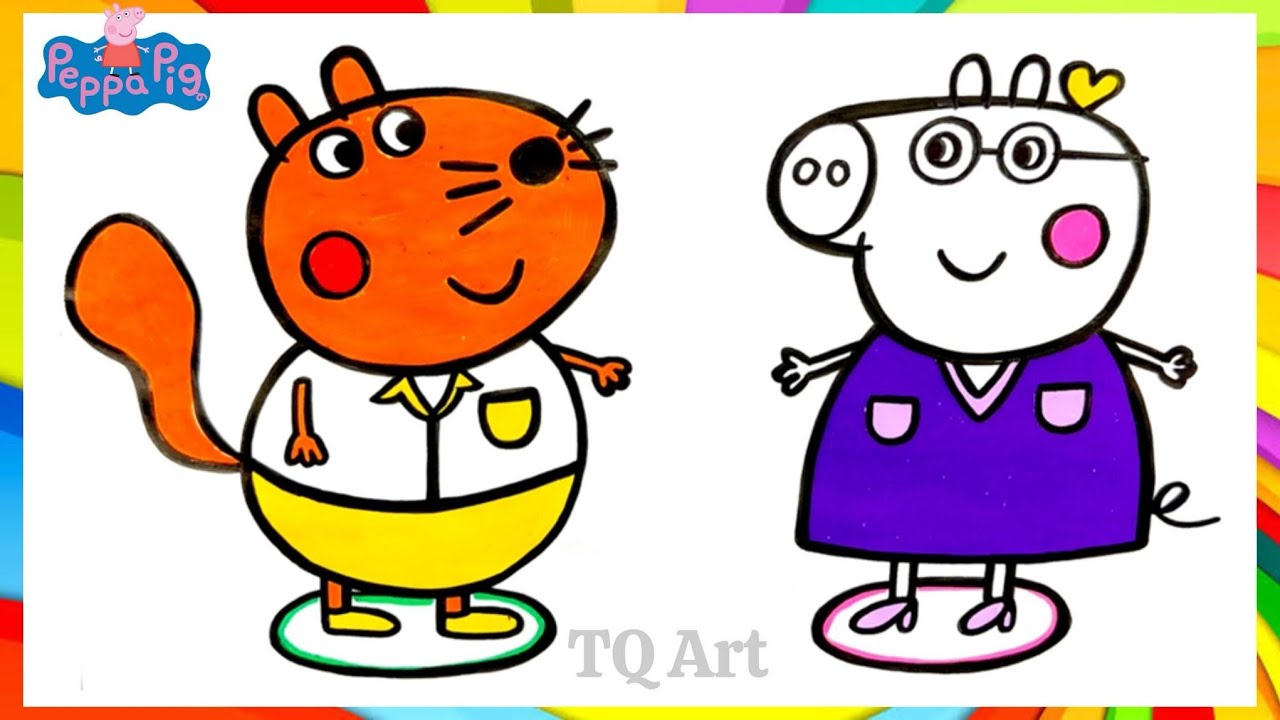 Draw Peppa Pig and Simon Squirrel | 🐷How To Draw Peppa Pig Friends ...