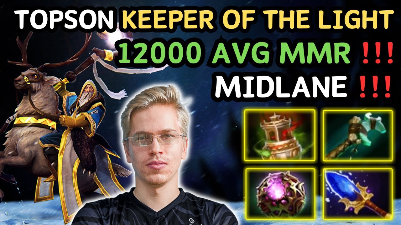 🔥 TOPSON KEEPER OF THE LIGHT Midlane Gameplay 🔥 12000 AVG MMR PUB Match ...