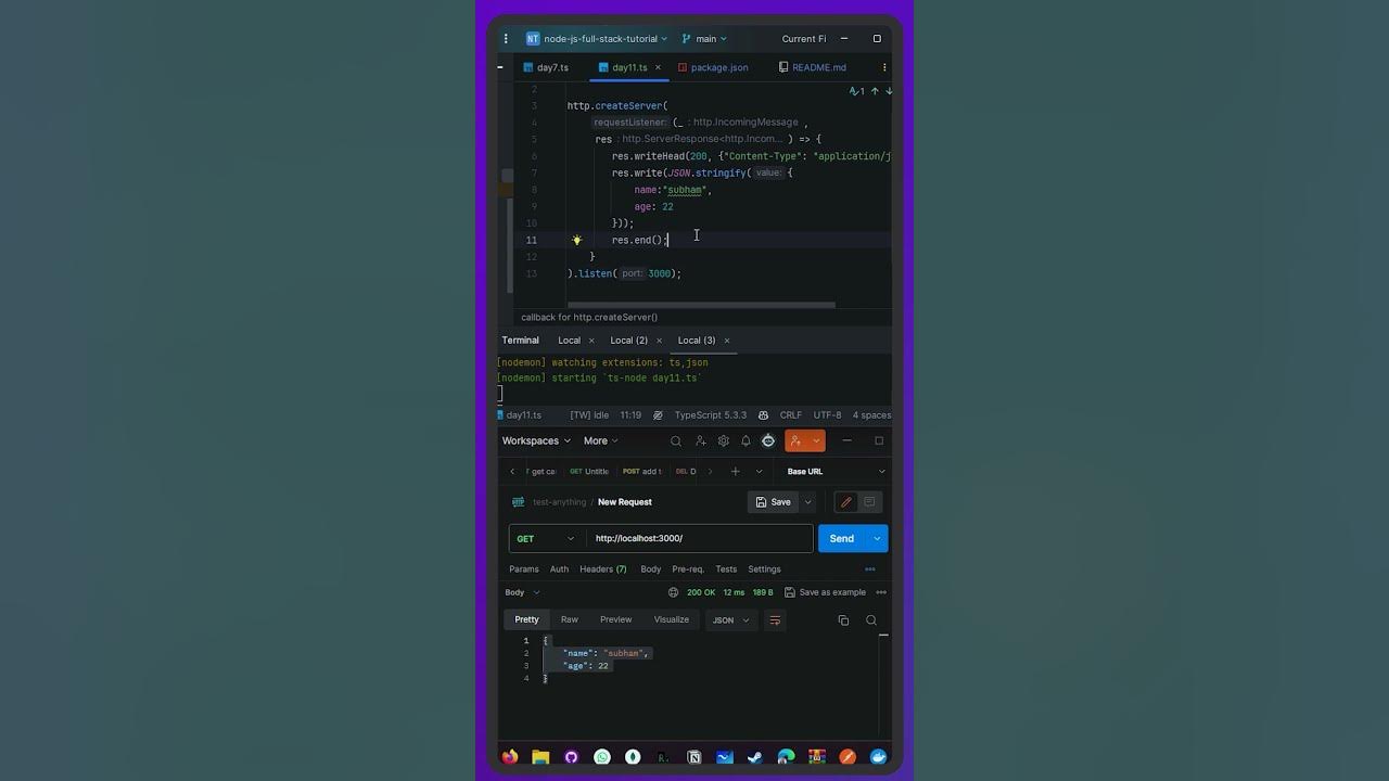how to send json data using nodejs? #nodejs #javascript #coding #server #backend #development ...