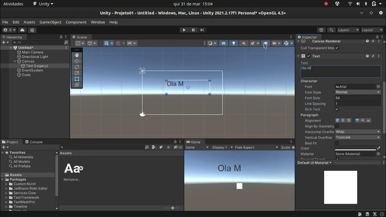 Trabalhando com User Interface (UI) na Unity 2021 - YouTube