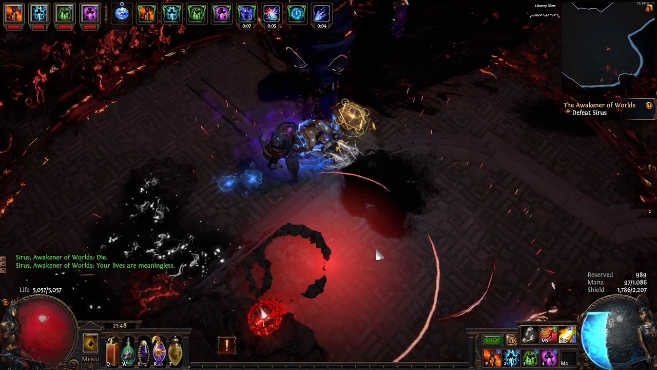 Path of Exile - Sirus, Awakener of Worlds. Divine Ire, Ignite, Easy ...