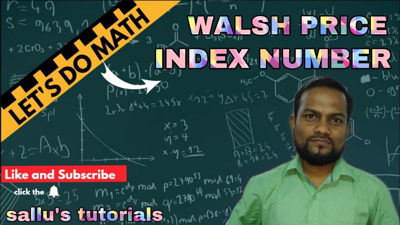 Syjc maths2 || Walsh price index number || Ex 5.2 Q. 4 || Prof ...
